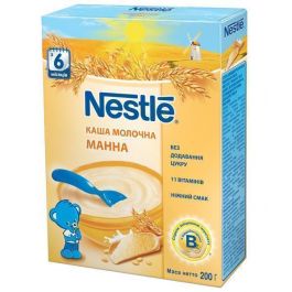 Каша Nestle молочная манная (с 6 месяцев) 200 г - інструкція, склад ...